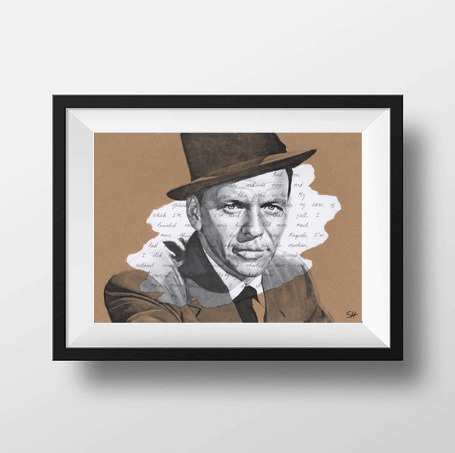 Frank Sinatra Portrait Drawing - Signed Giclée Art Print With My Way ...