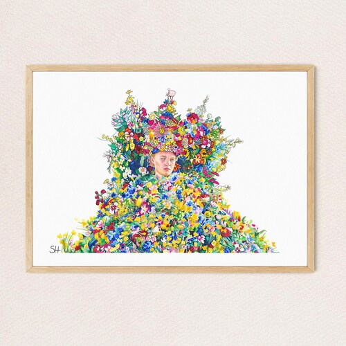 Midsommar Pen Drawing Art Print A5 A4 A3 Sizes May Queen - Etsy UK