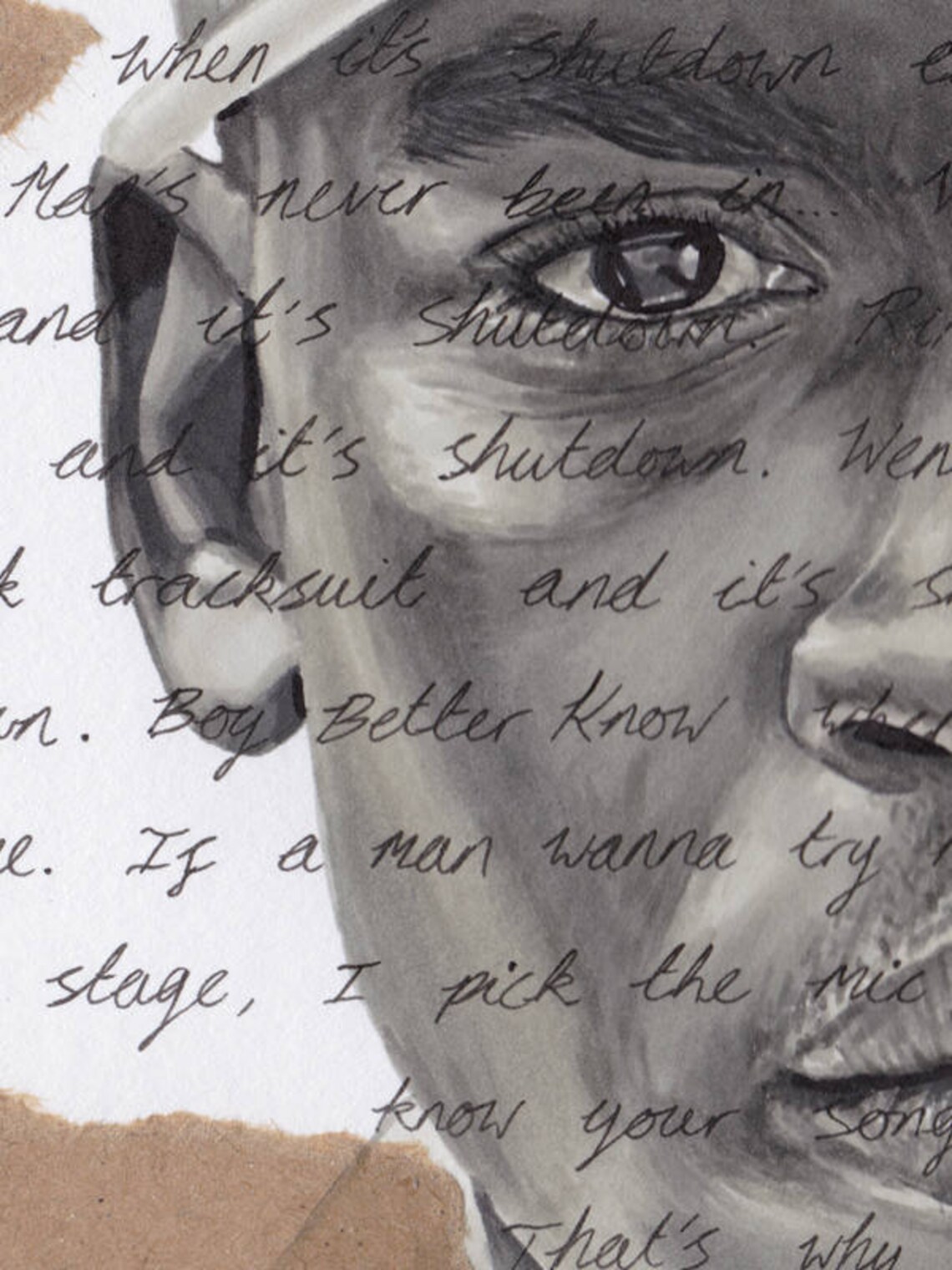 Skepta Portrait Drawing With Shutdown Lyrics - Signed Giclée Art Print ...