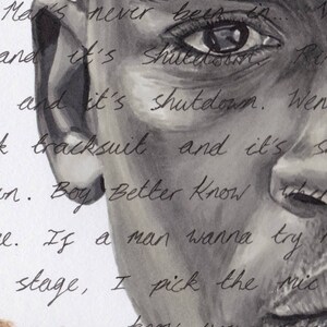 Skepta Portrait Drawing With Shutdown Lyrics - Signed Giclée Art Print ...
