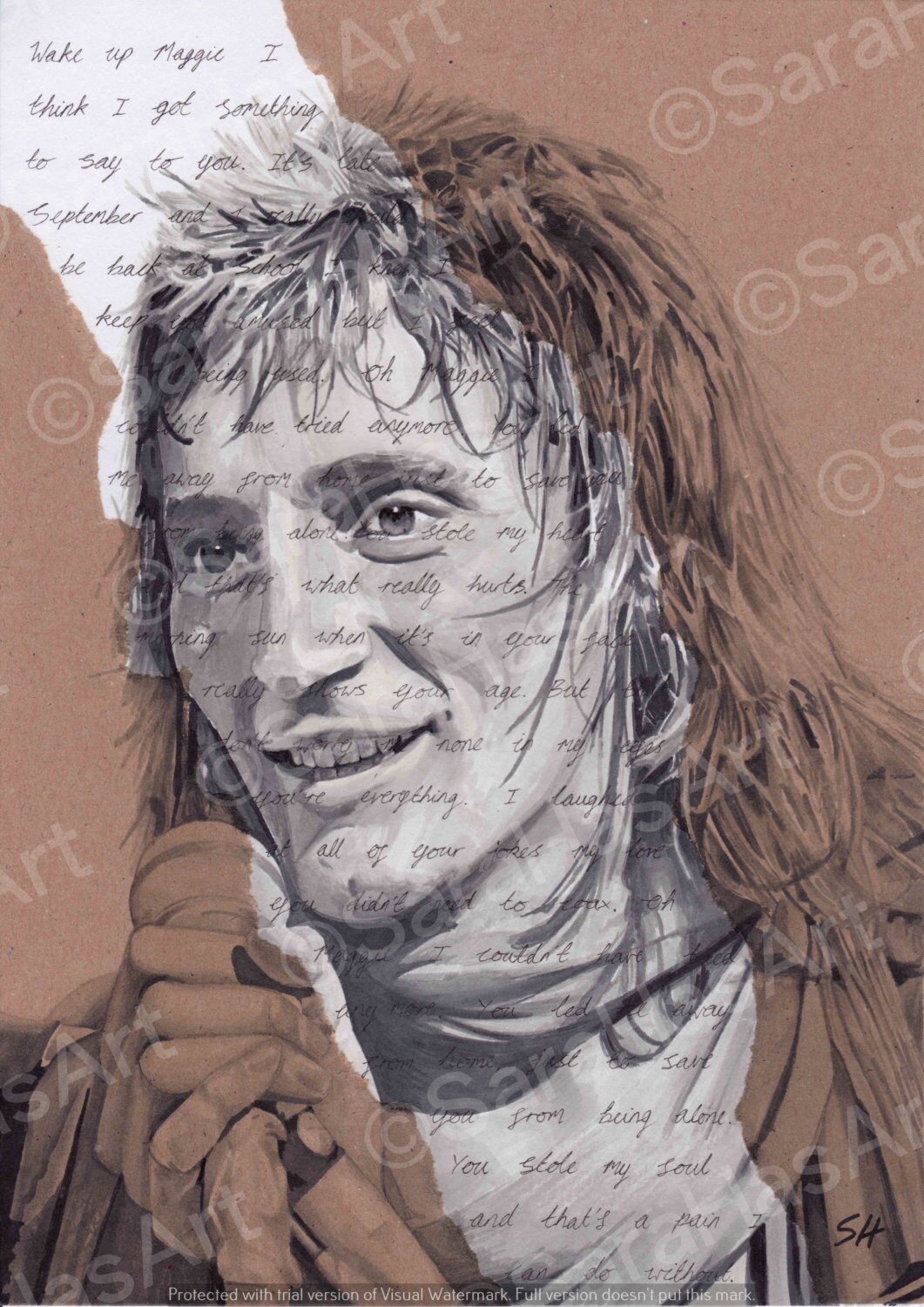 Rod Stewart Portrait Signed Giclée Art Print With Maggie May - Etsy UK