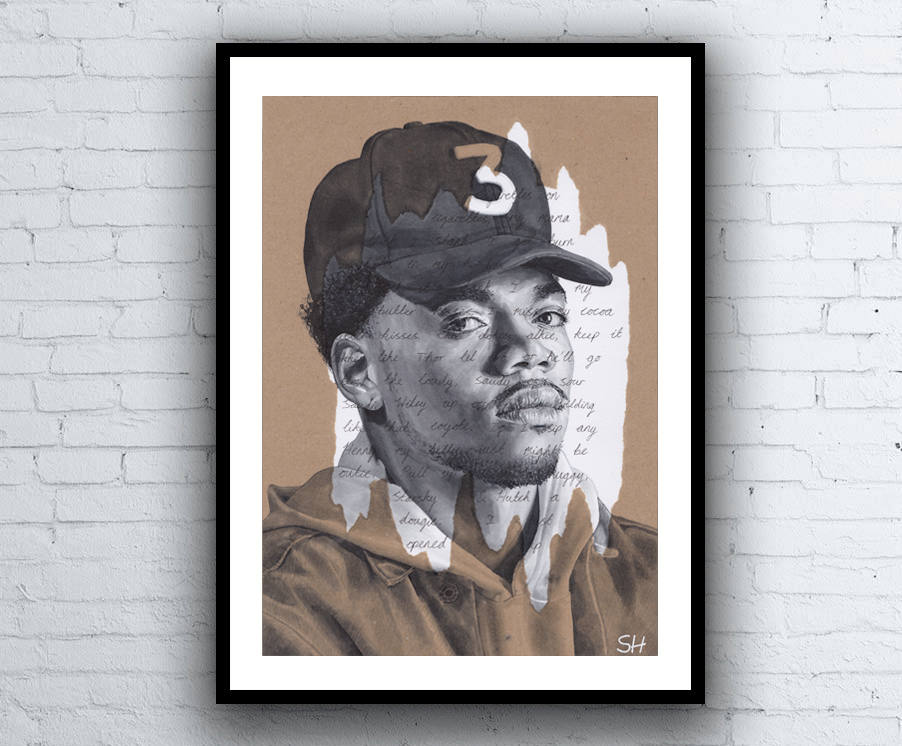 Chance the Rapper Portrait Drawing Giclée Art Print With | Etsy UK