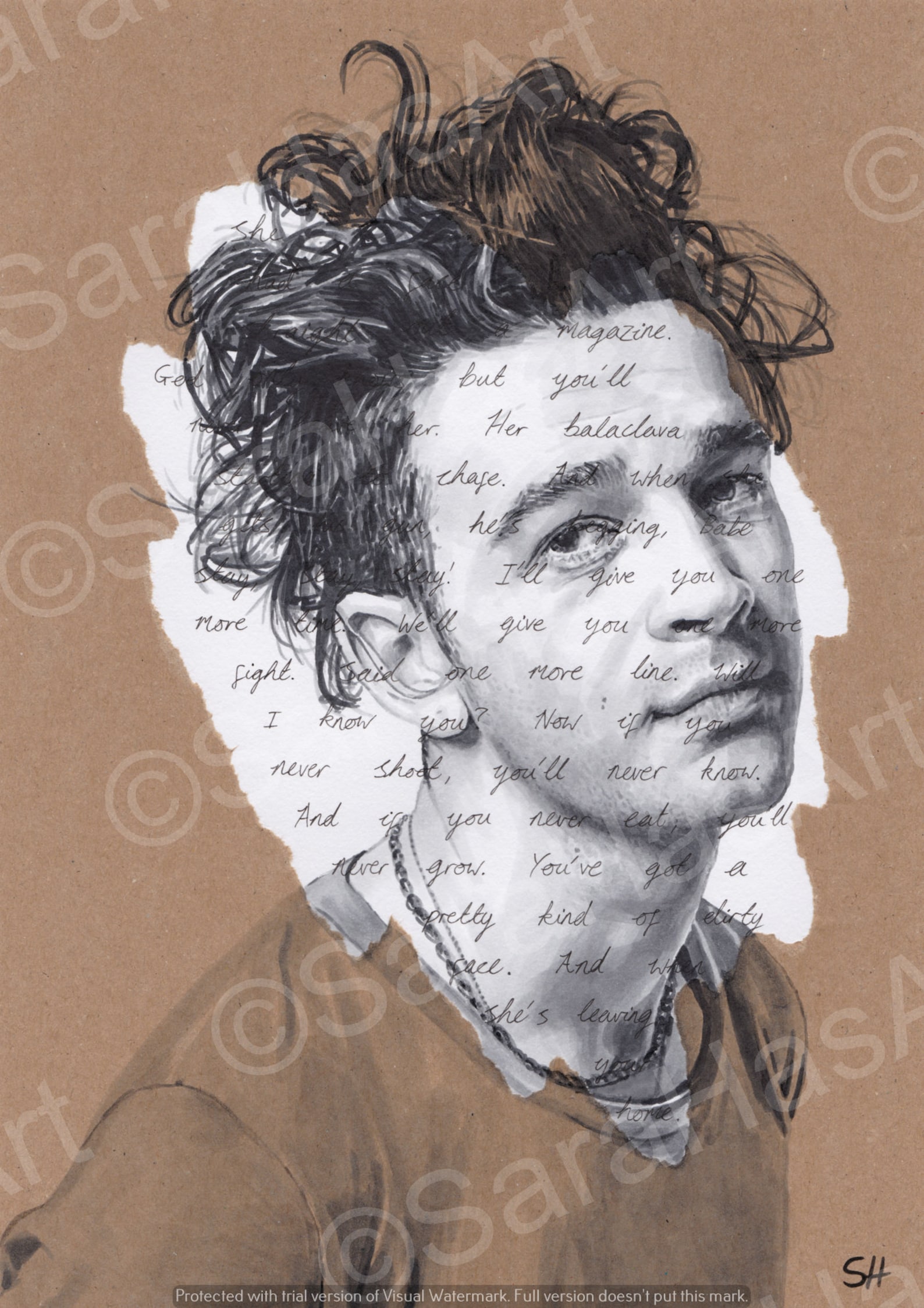 The 1975 Matty Healy Portrait Drawing Giclée Art Print With - Etsy UK
