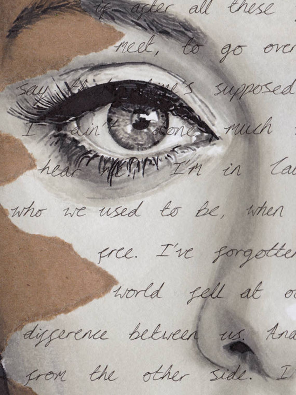 Adele Portrait Drawing With Hello Lyrics - Signed Giclée Art Print A5 ...