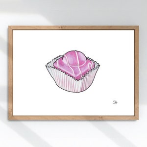 Fondant Fancy Ink Pen Drawing - Art Print - A5 A4 A3 Sizes - Food ...