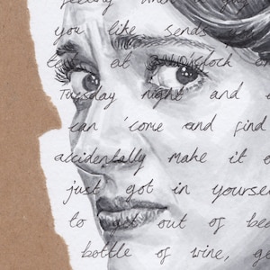 Fleabag Portrait Drawing With Script Background - Giclée Art Print ...