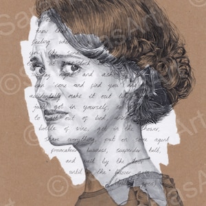 Fleabag Portrait Drawing With Script Background - Giclée Art Print ...
