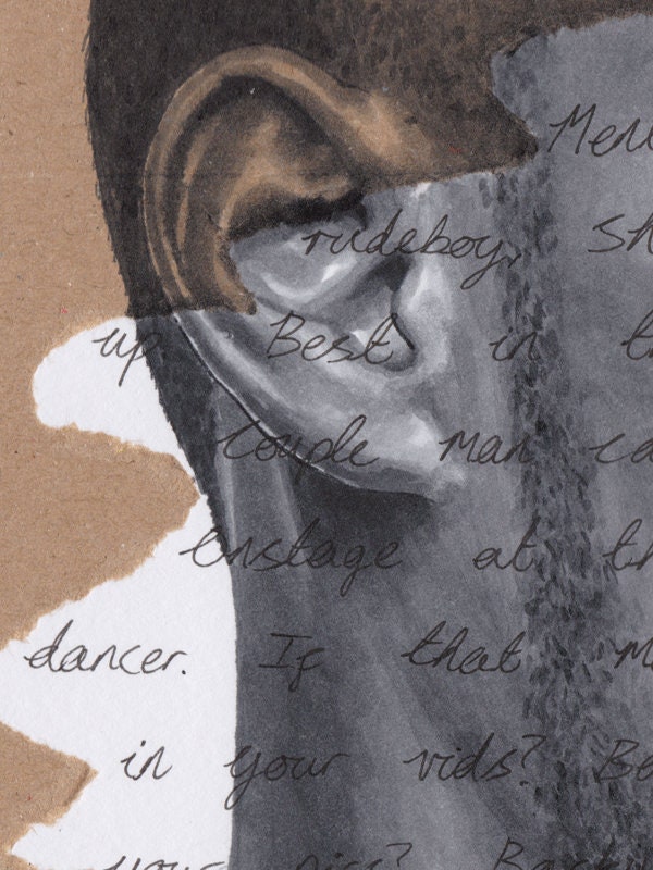 Stormzy Portrait Drawing With Shut up Lyrics Signed Giclée | Etsy