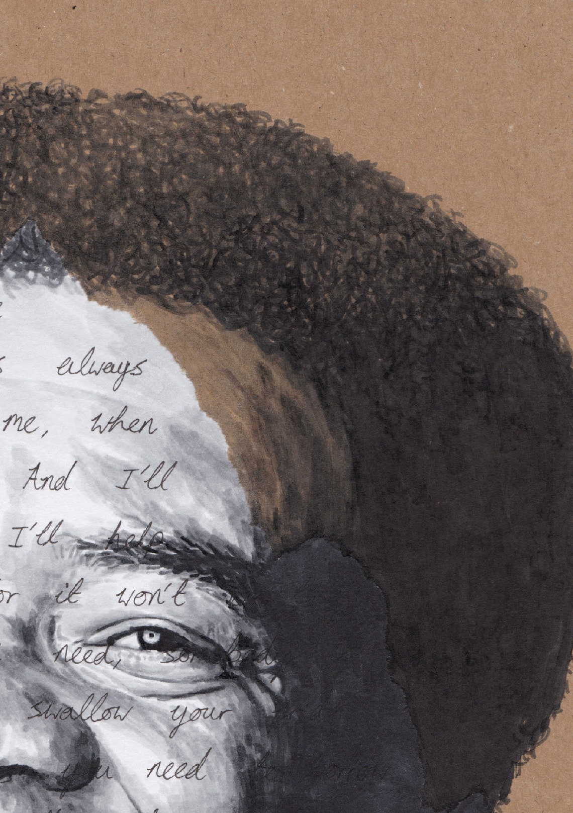 Bill Withers Portrait Drawing With Lean on Me Lyrics - Limited Edition ...