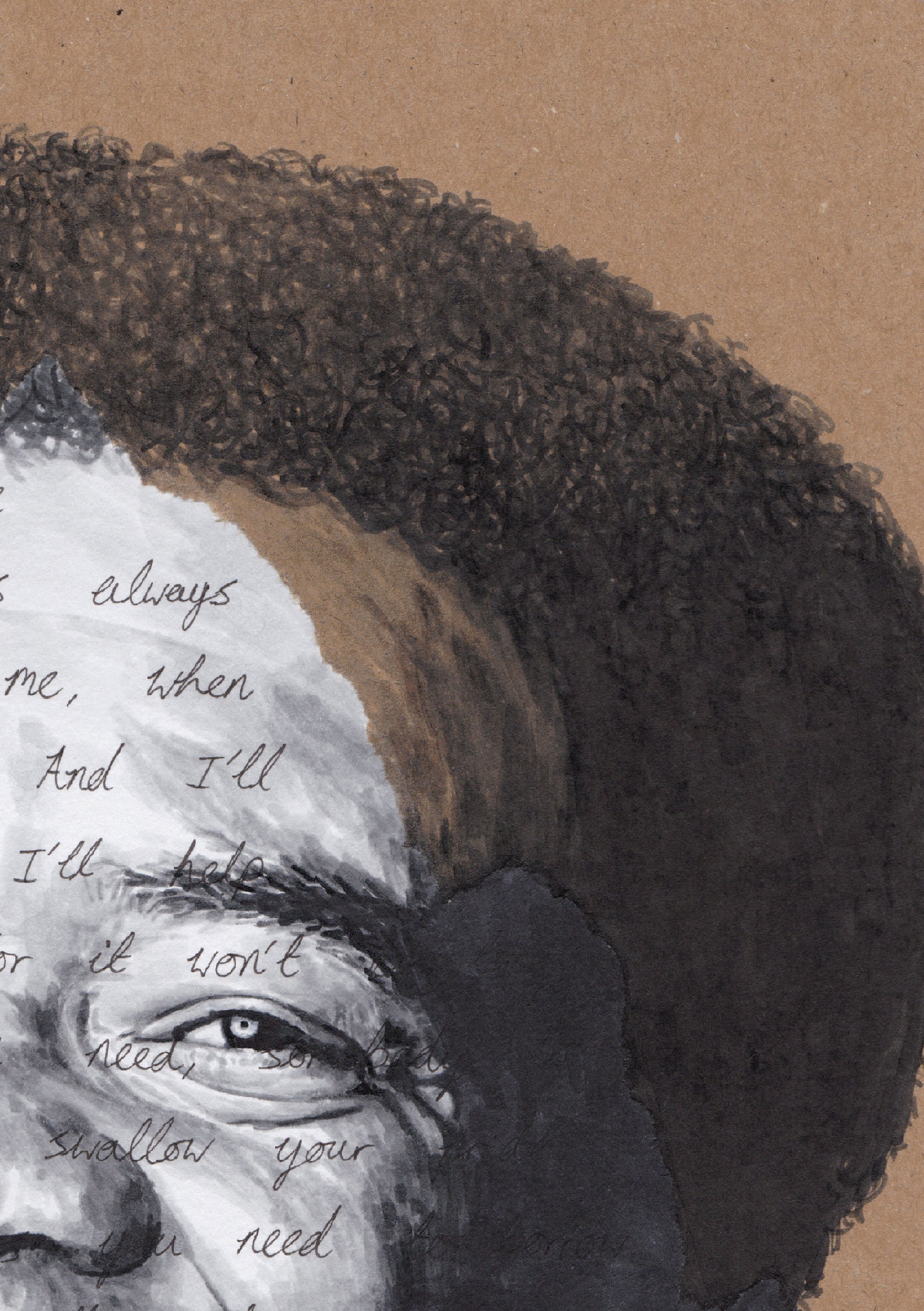 Bill Withers Portrait Drawing With Lean on Me Lyrics - Limited Edition ...