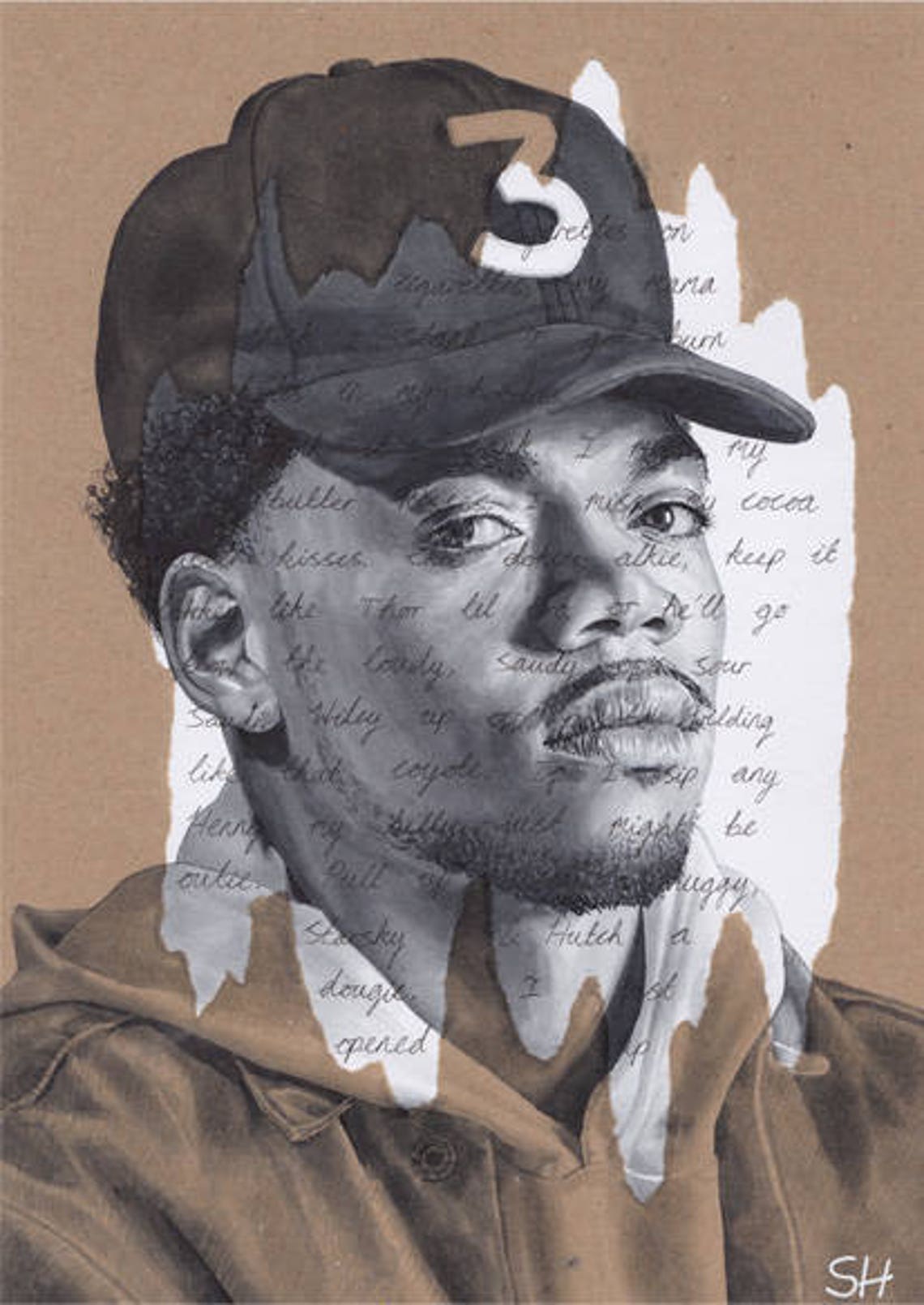 Chance the Rapper Portrait Drawing Giclée Art Print With | Etsy UK