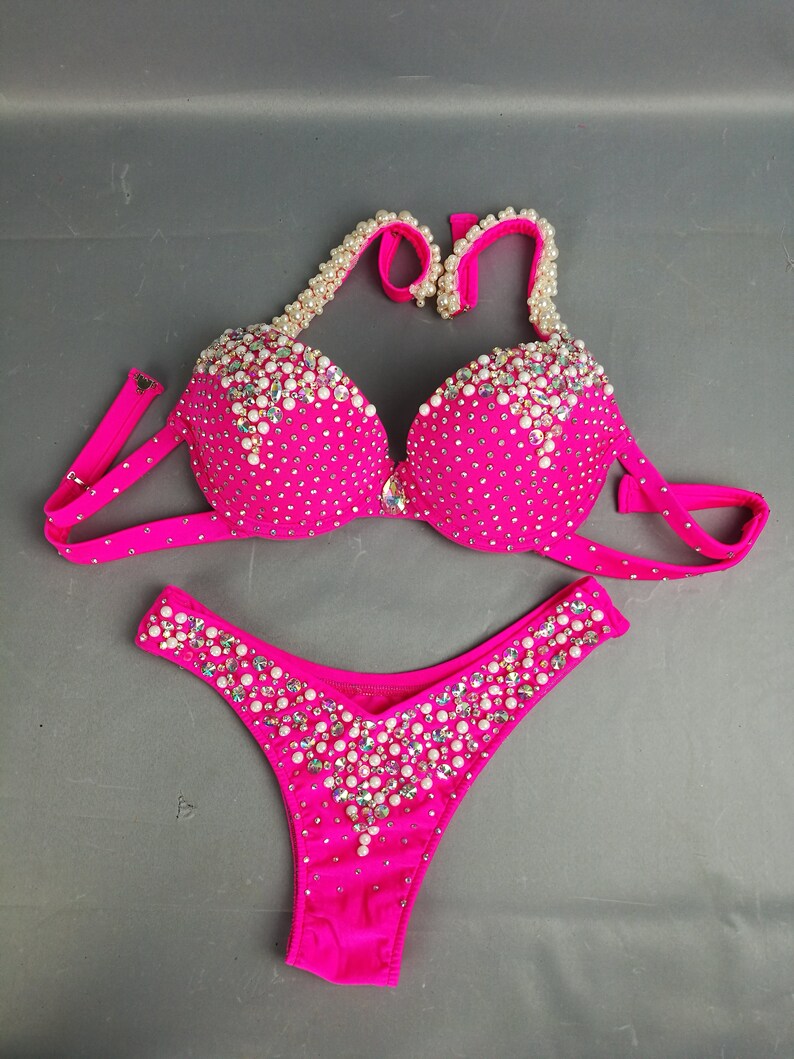 Samba Costume FREE SHIPPING Hand Beaded Hop Pink Color Bra and | Etsy