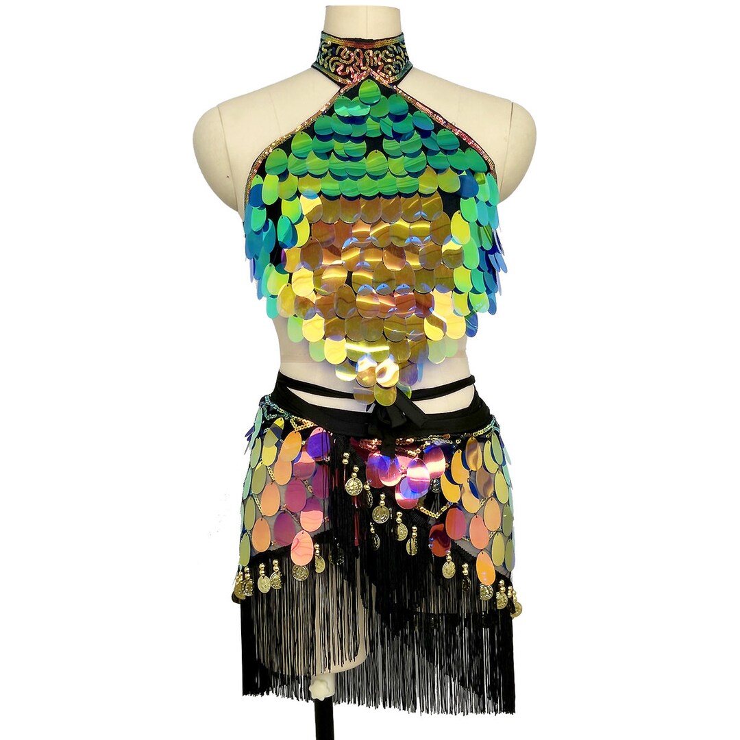 Samba Belly Dance Costume FREE SHIPPING Hand Beaded Top,scarf and Panty ...
