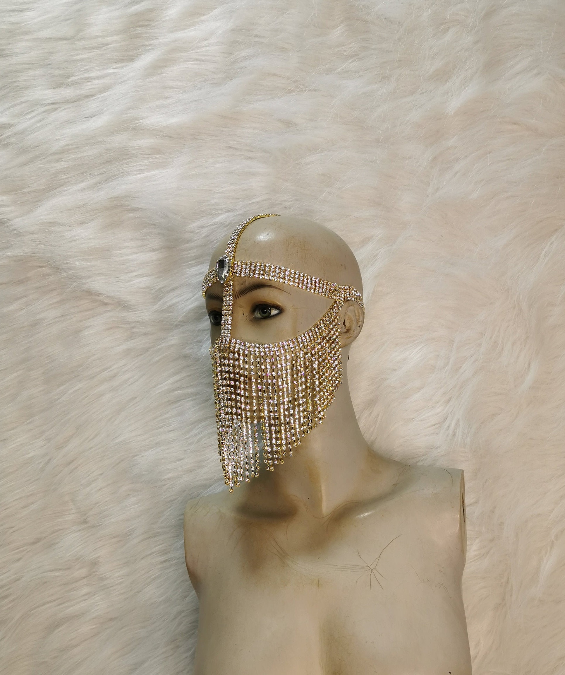 Rave Rhinestones face veils for EDC Carnivalbelly danc | Etsy