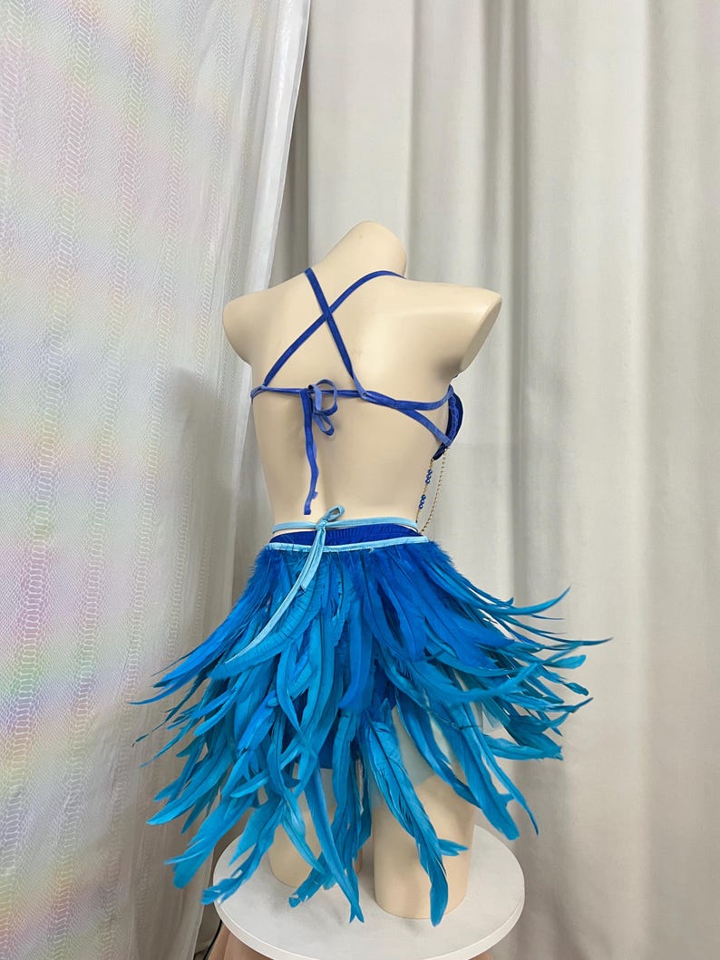 New Style Handmade Wire Stones Bra With Bottom,ostrich Hair Mini Skirt ...