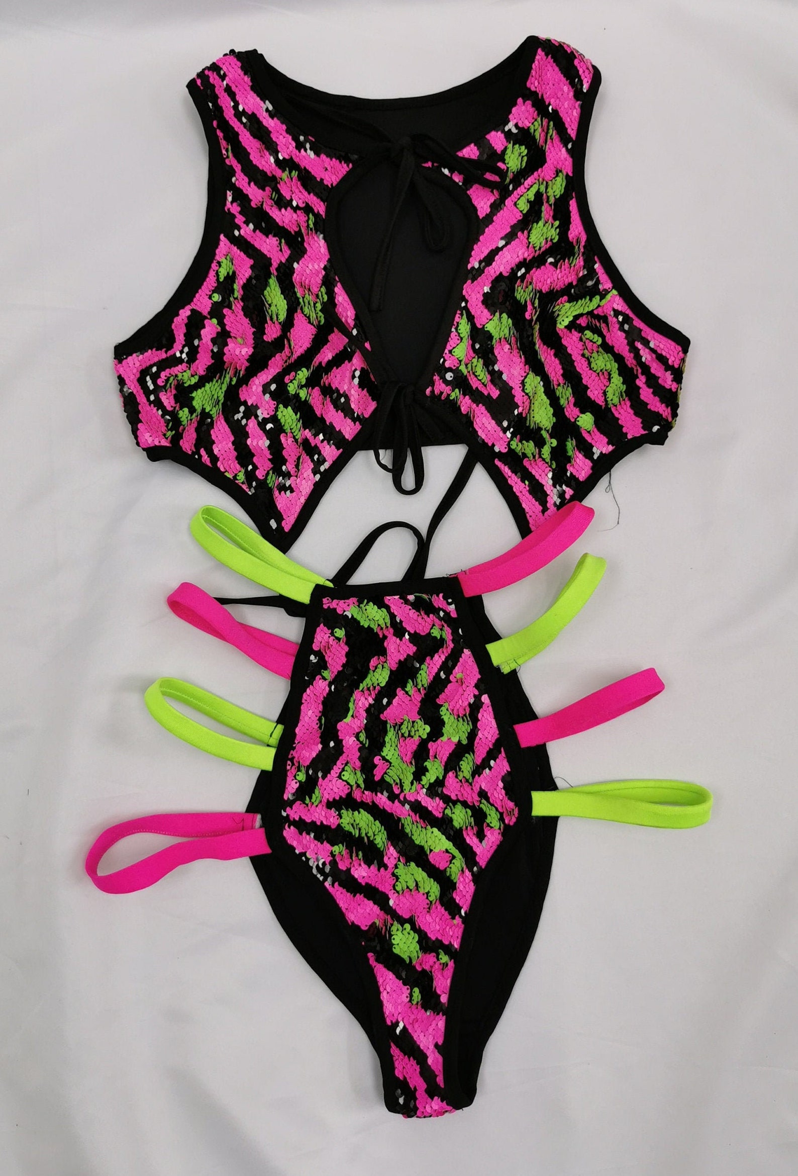 Fashion 20 EDC Dress Costumes Custom Rave Cosplay Pink&lime - Etsy