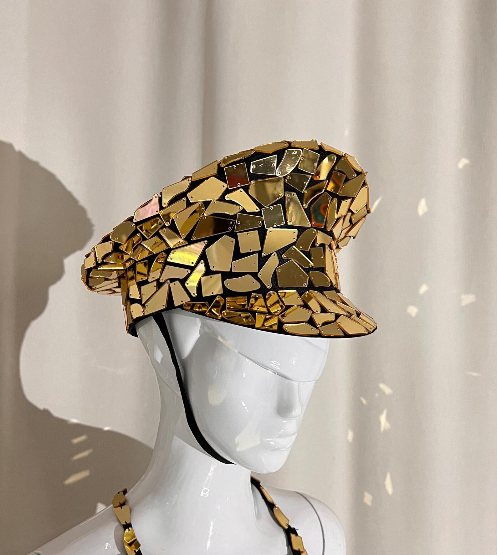 Handmade Mirror Stones Captain Hat, Festival Hat, Military Hat ...
