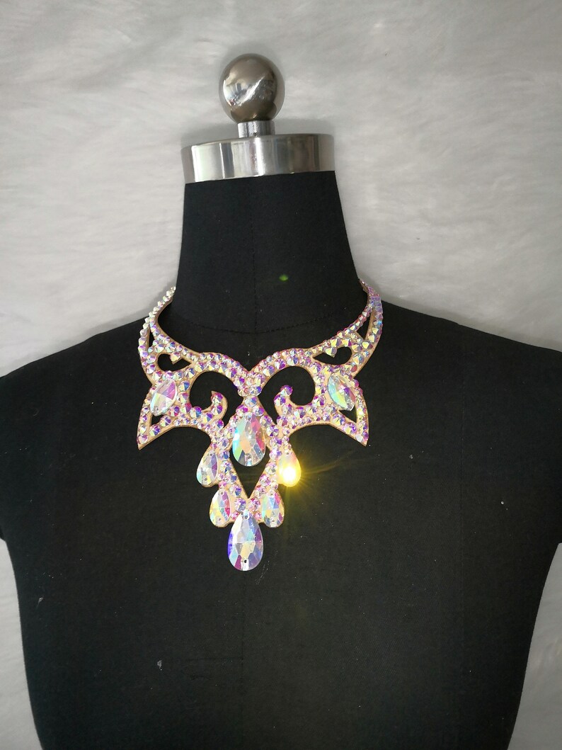 Rhinestones Necklace for Belly Dance Carnival EDC DJ Party | Etsy