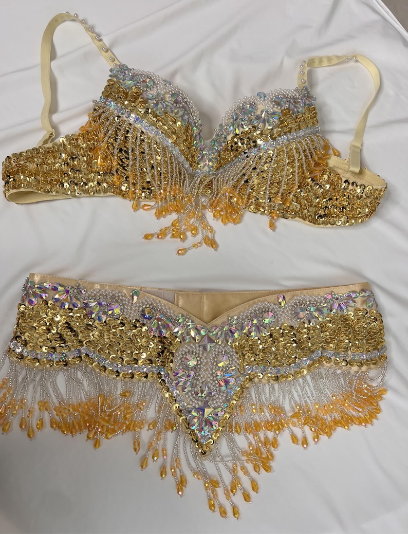 New Style Handmade Beaded Belly Dancing Samba Costume Halloween Set ...