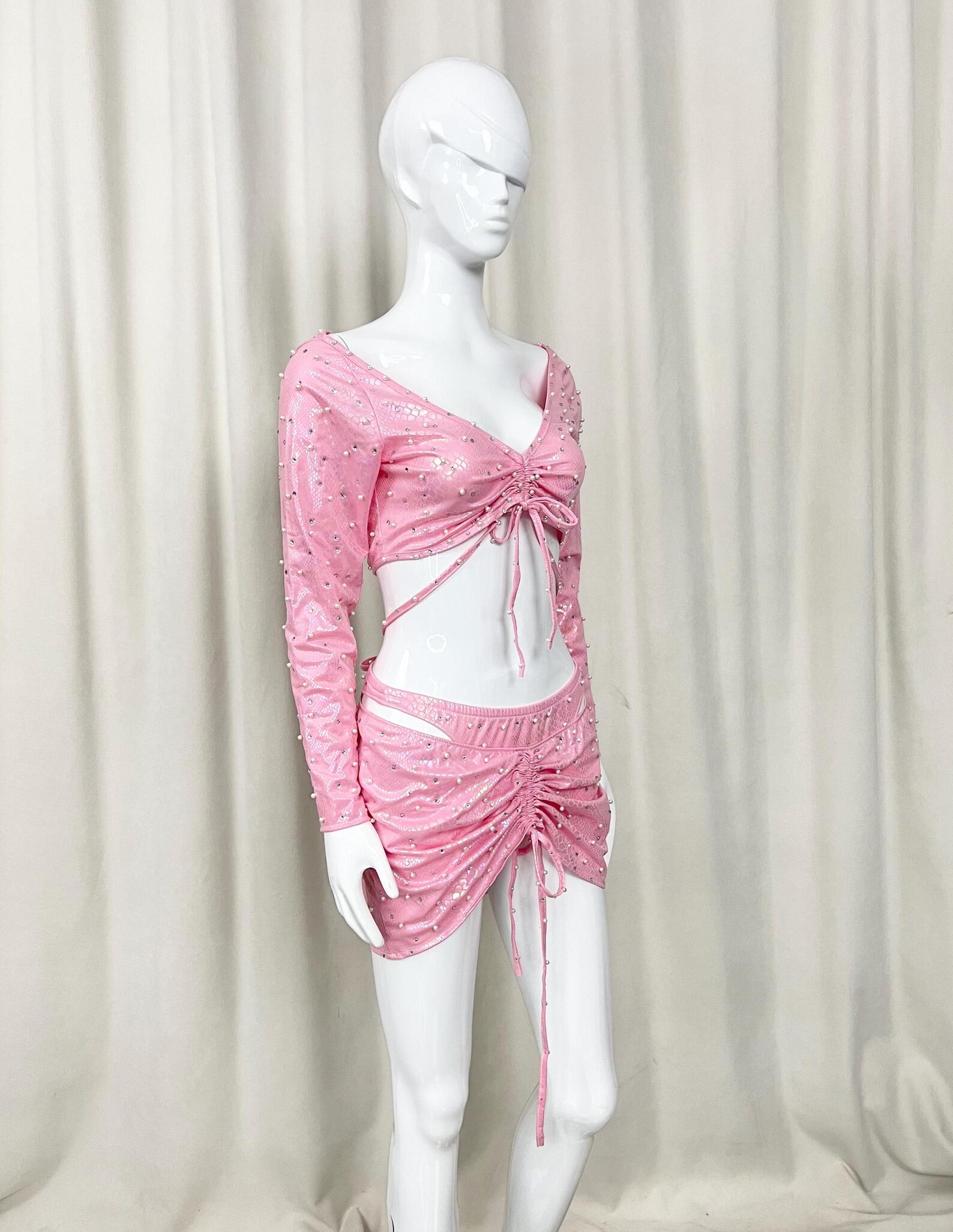 Fashion EDC Dress Costumes Custom Rave Cosplay Serpentine Pink & Black ...