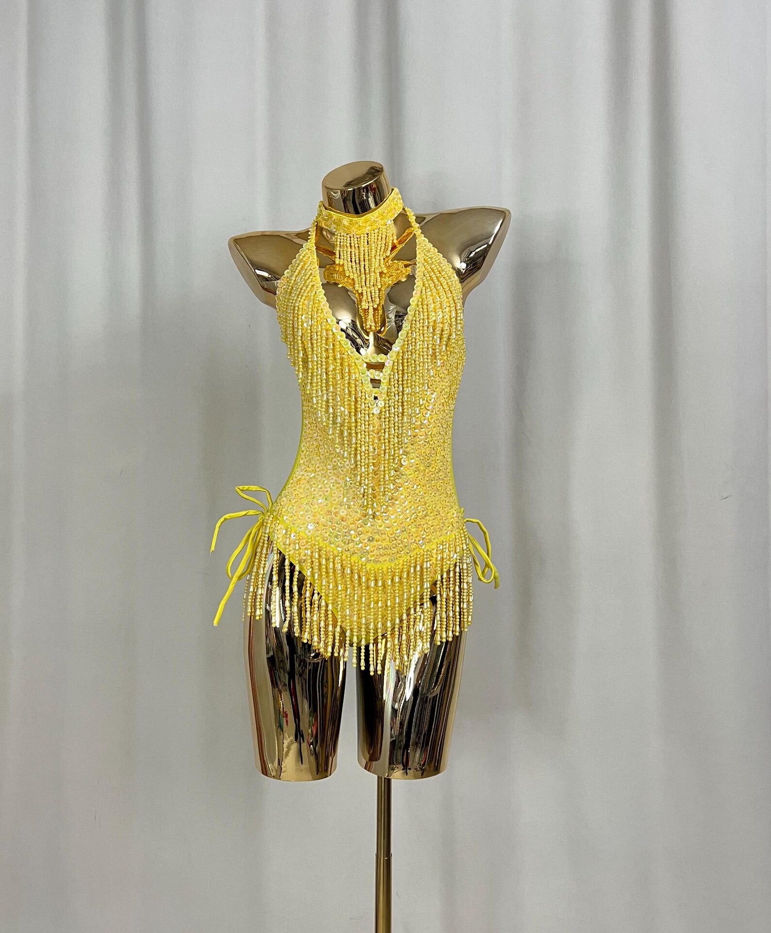 Sexy Women Beads Bodysuit Sequin Swimsuit RAVE Dancer EDC One-piece ...