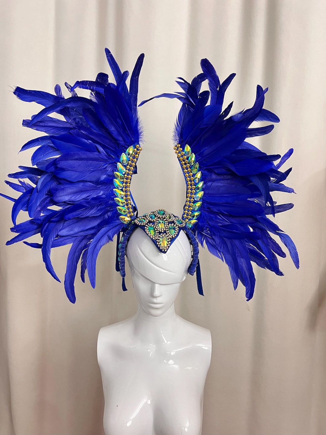 New Feathers Handmade Headpiece With Stones for Samba Carnival - Etsy