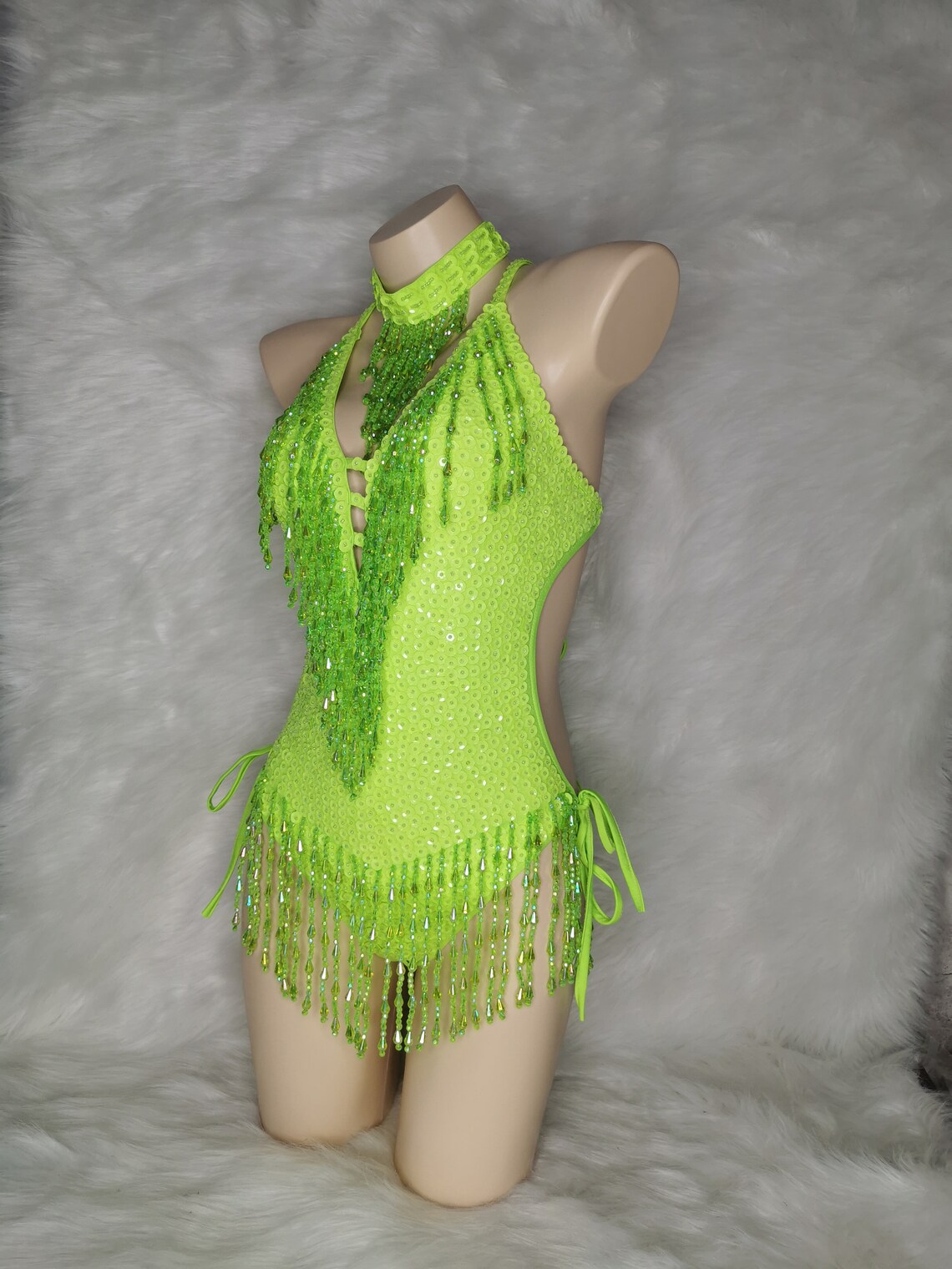 Sexy Women Beads Bodysuit Sequin Swimsuit Lrave Costumes | Etsy