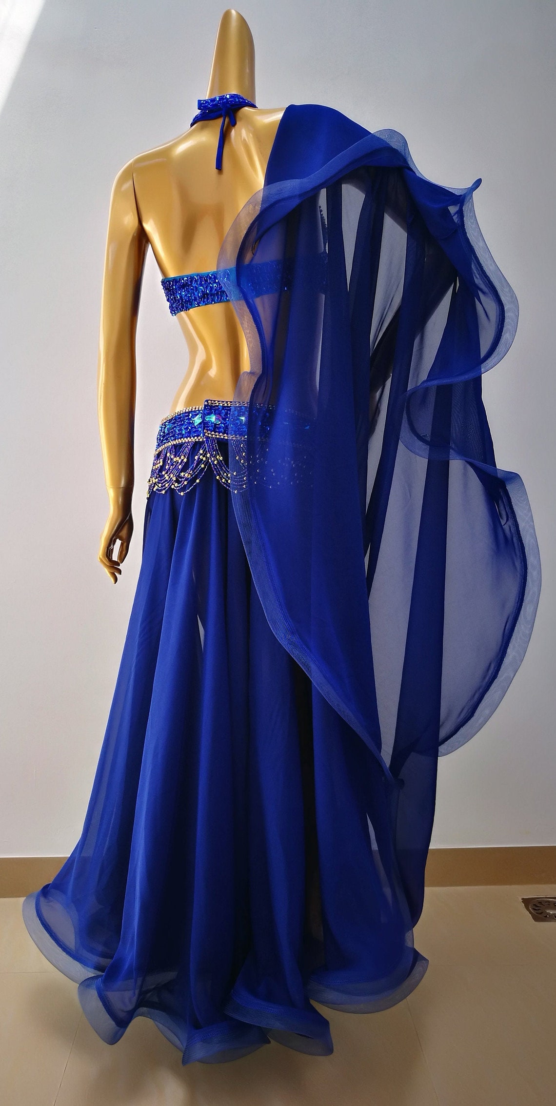 Hand Made Beaded Belly Dance Samba Costume ROYAL BLUE Color - Etsy Canada