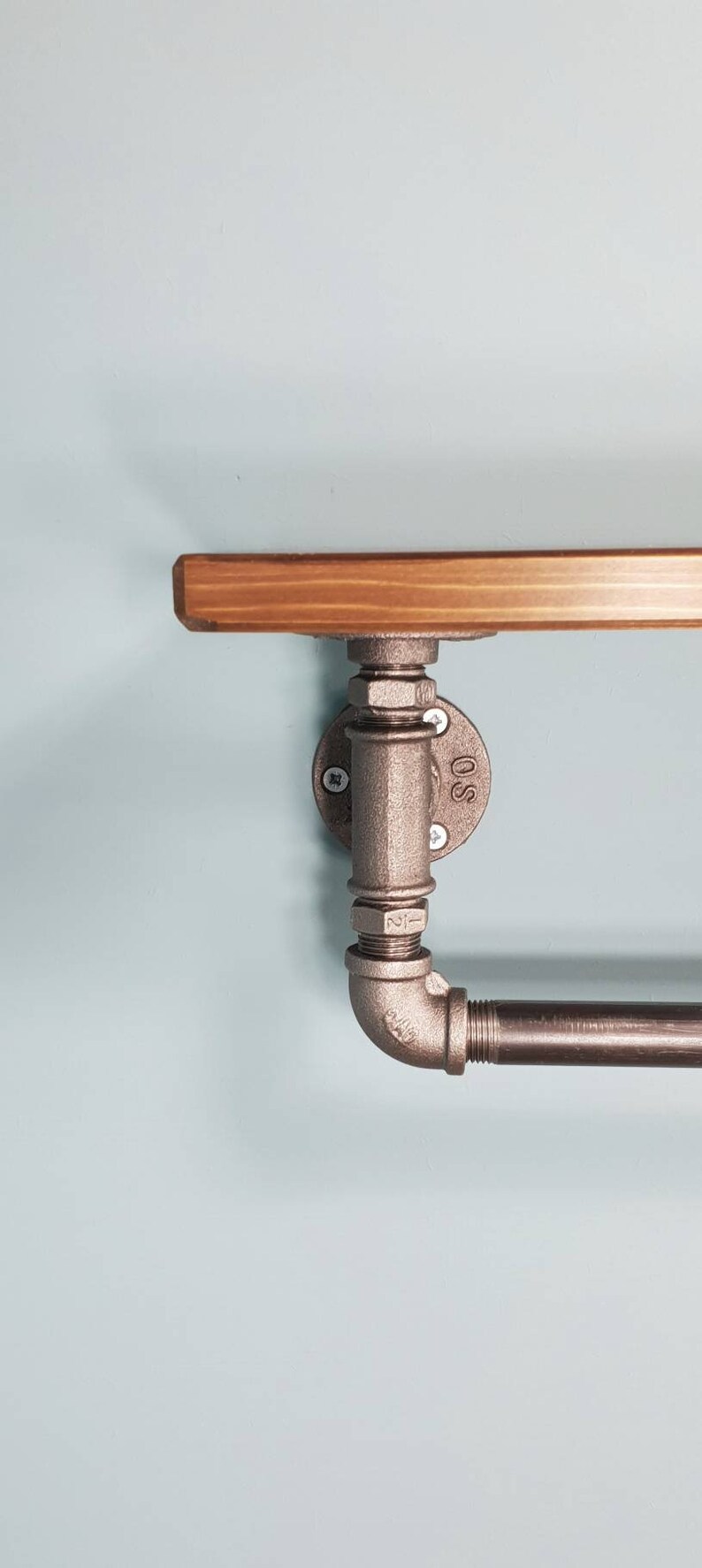 Gas Pipe Shelf With Rail / Choose Length Depth Finish - Etsy