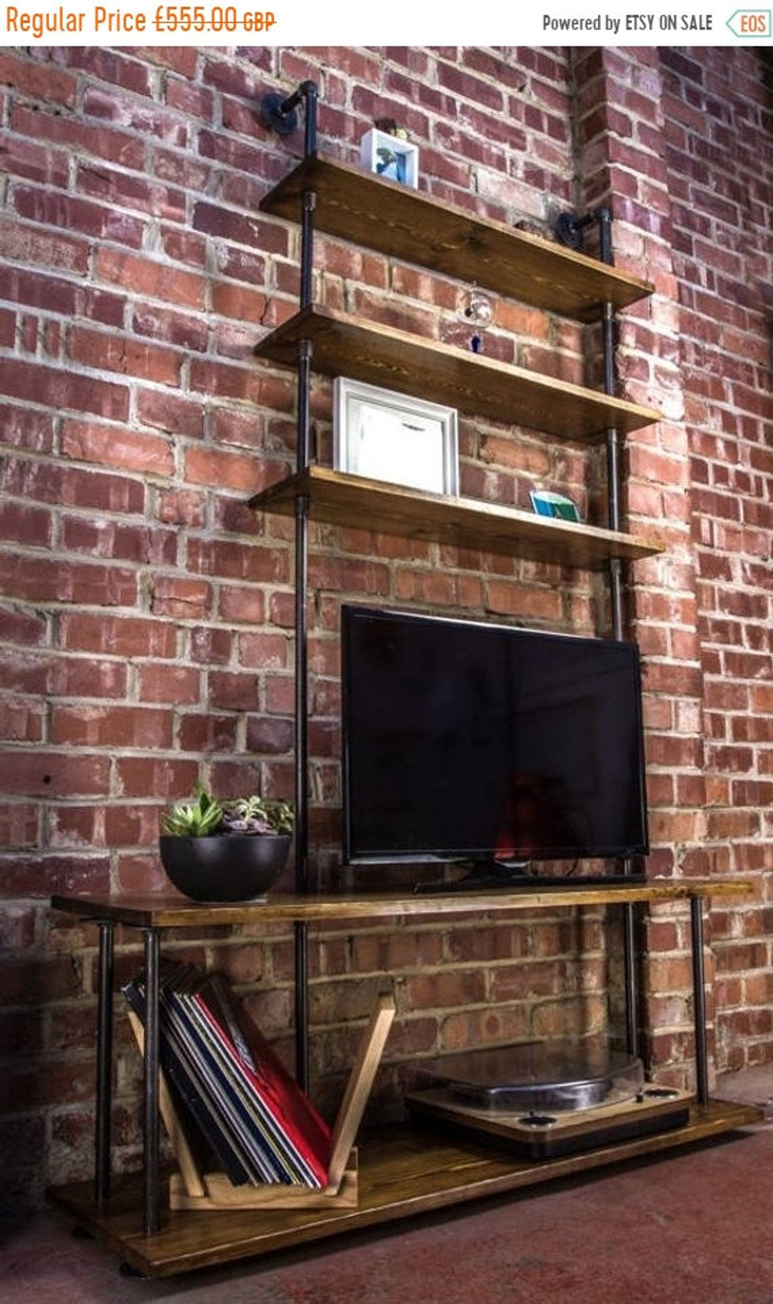 Industrial Gas Pipe TV Stand and Shelving Unit - Custom Orders Welcome ...