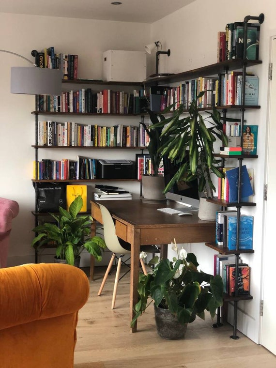 Industrial Gas Pipe Corner Shelving Unit With Built in Desk Space Custom Orders Welcome Etsy Singapore
