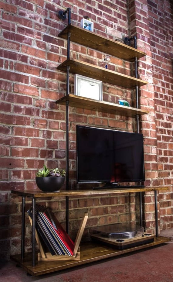 Industrial Gas Pipe TV Stand and Shelving Unit Custom Orders Welcome Etsy