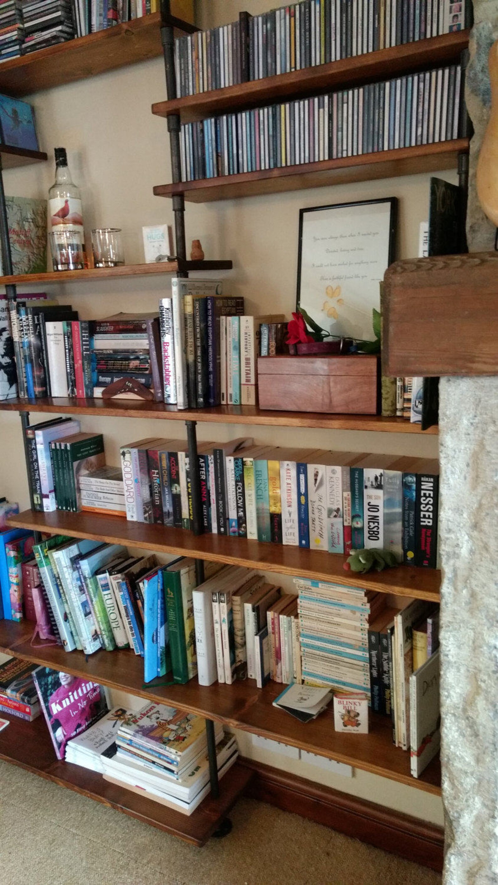 Industrial Steel Gas Pipe Bookcase Asymmetric Shelving Loft | Etsy