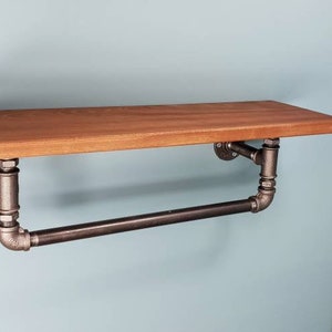 Solid Sapele Gas Pipe Shelf With Rail / Choose Length and - Etsy