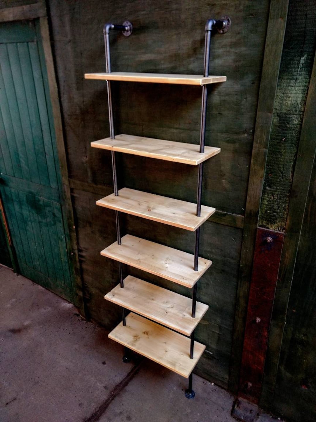 Industrial Steel Pipe Bookcase Shelving Adjustable Custom Orders ...