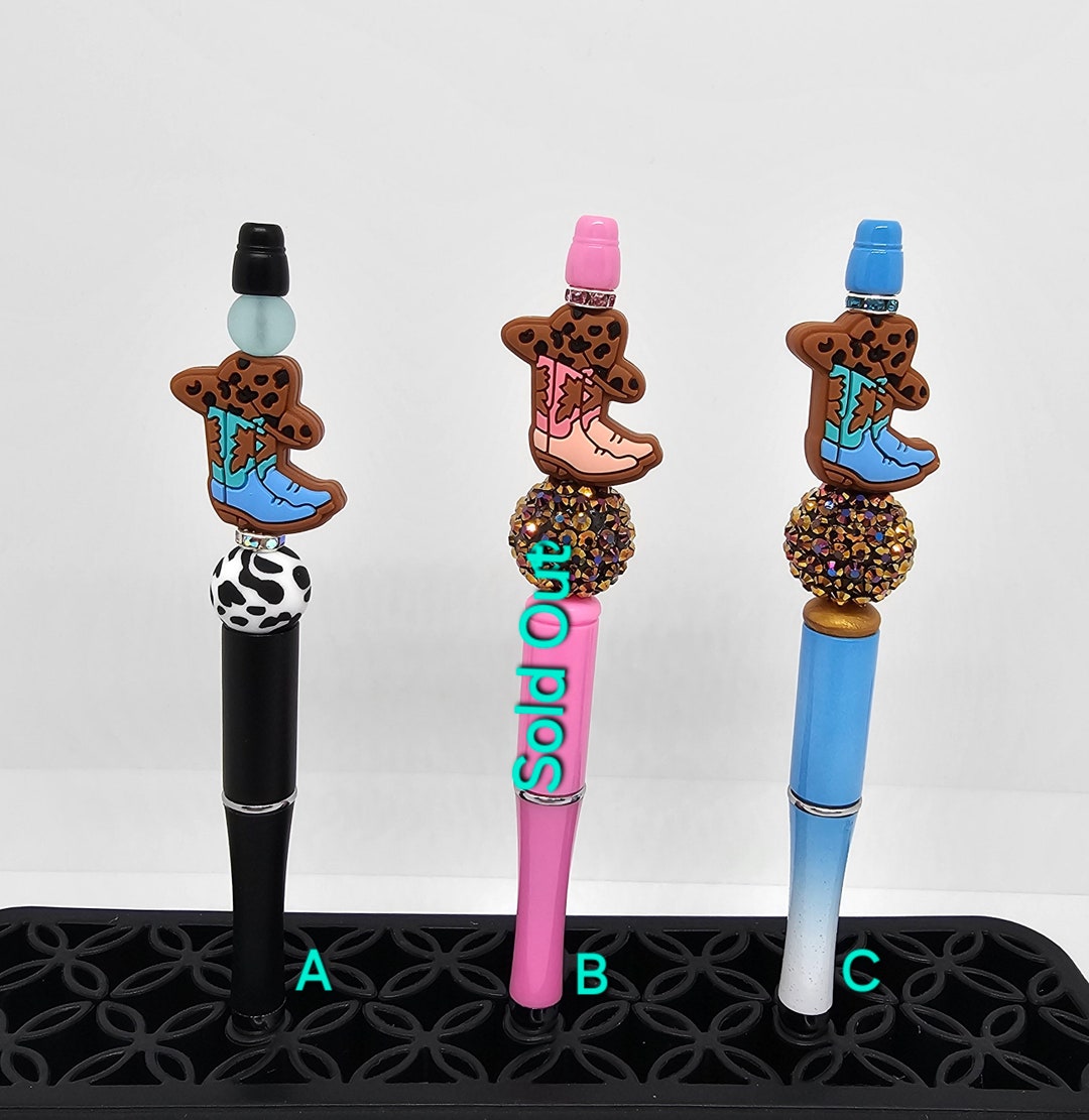 Cowboy/cowgirl Boot Beaded Pen, Ballpoint Pen, Black Ink - Etsy