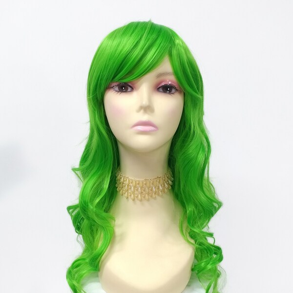 Long Green Wig - Etsy