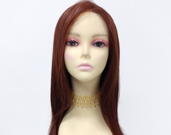 Long 27 Inch Curly Deep Auburn Cosplay Fashion Wig - Etsy