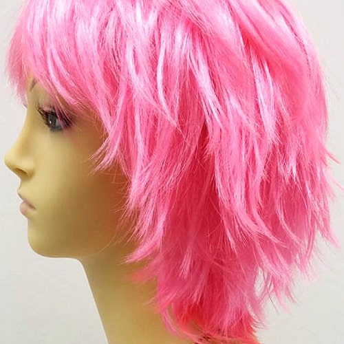 Short Layered Wind Blown Shag Style White Cosplay Wig. | Etsy