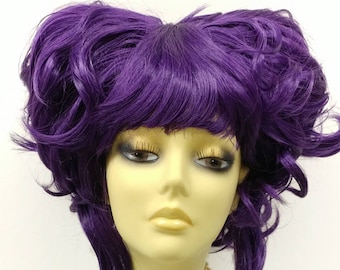 Petite Black Short Double Pouf Poof Wig. Anime Cosplay Wig. Fun Novelty ...