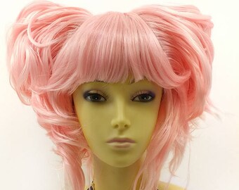 Petite Black Short Double Pouf Poof Wig. Anime Cosplay Wig. | Etsy