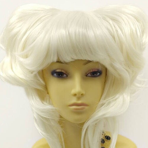 Petite Platinum Blonde Short Double Pouf Poof Wig. Anime - Etsy