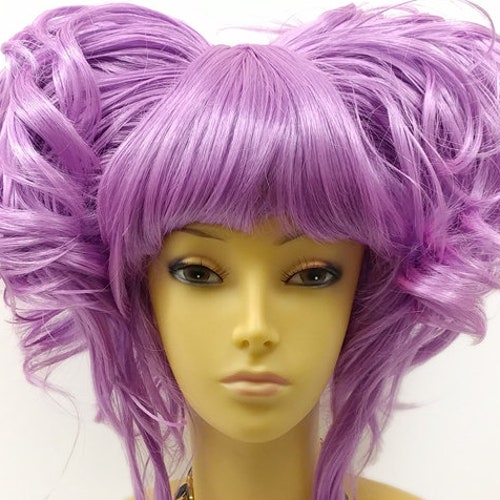 Petite Light Purple Short Double Pouf Poof Wig. Anime Cosplay - Etsy