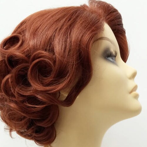 Lace Front Short White Gray Retro Curly Wig. Doris Day Style - Etsy