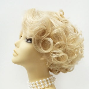 Lace Front Short Blonde Retro Curly Vintage Doris Day Style Heat ...