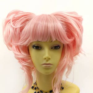 Petite Light Pink Short Double Pouf Poof Wig. Anime Cosplay | Etsy