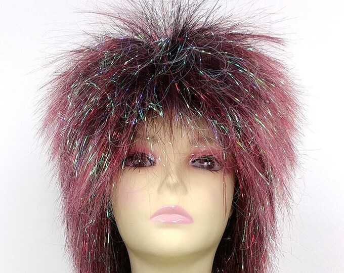 17 Inch Light Purple and Iridescent Tinsel Costume Wig. Rockstar Wig ...