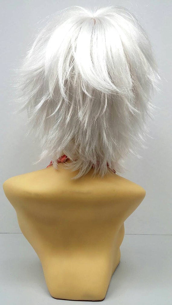 Short Layered Wind Blown Shag Style White Cosplay Wig. | Etsy