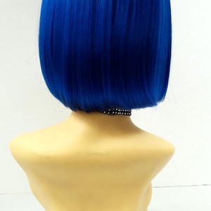 Dark Blue Short Bob Wig Straight W/ Bangs. Page Boy Wig. [08-44-pageboy ...