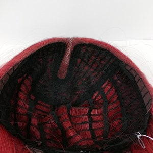 Long 35 Inch Ruby Red Lace Front Middle Part Heat Resistant Wig ...